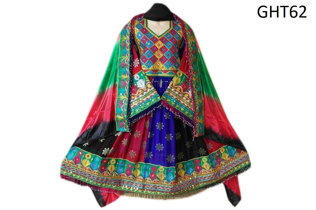 Kuchi Wedding Frock Afghanistan Flag Color Dress Afghan Fashion Festiv ...