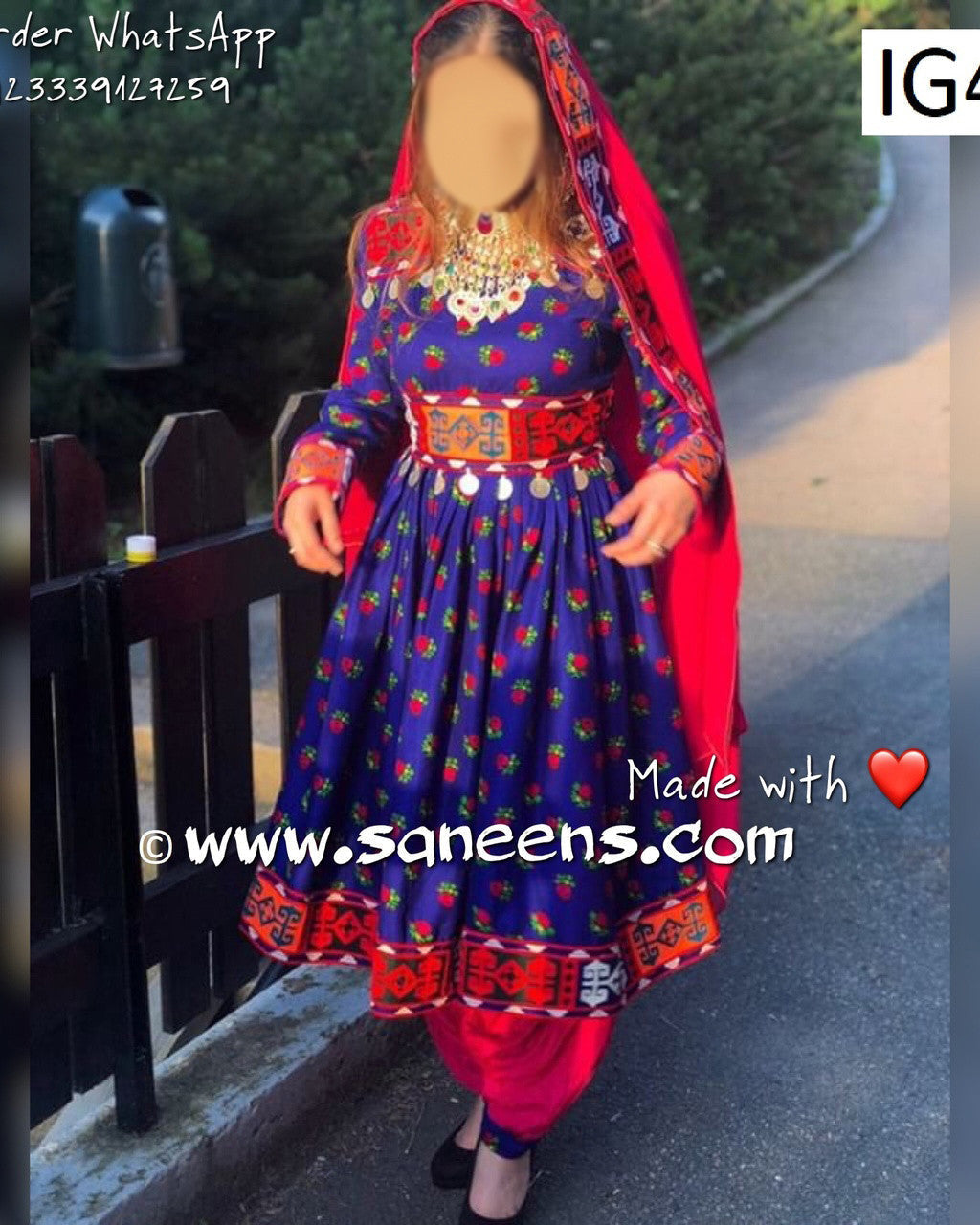 Afghan Kuchi Vintage Frock – Dark Blue Handmade Dress with Embroidery ...