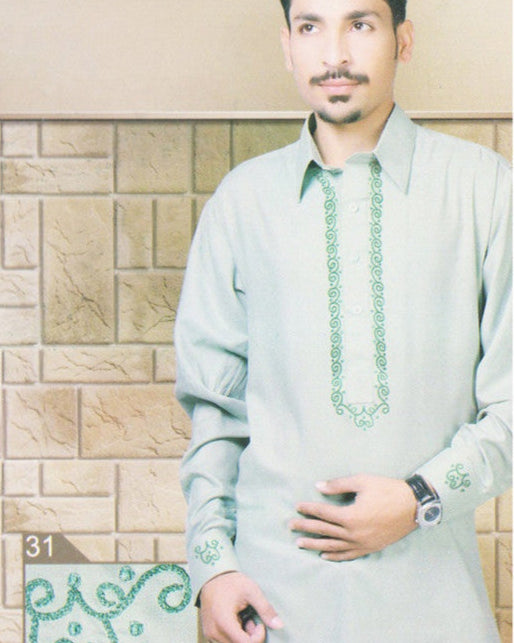 Pashtun Traditional Dress For Gents In Light Blue Color — saneens.com