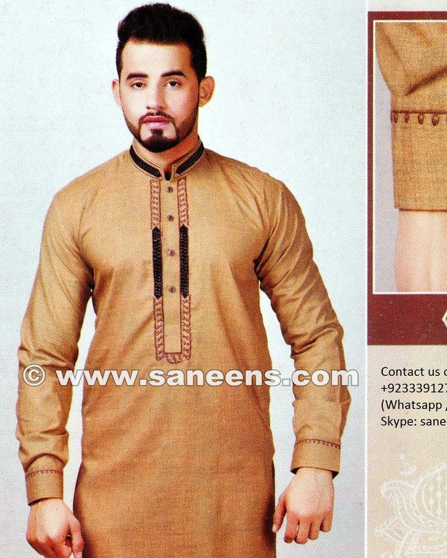 Traditional Muslim's Gents Suit in Brown color — saneens.com