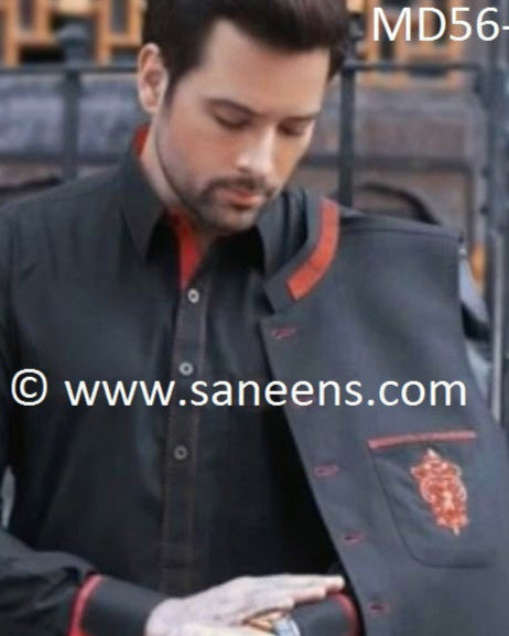 Elegant Black Pashtun Dress for Men with Vest | Traditional Afghan ...