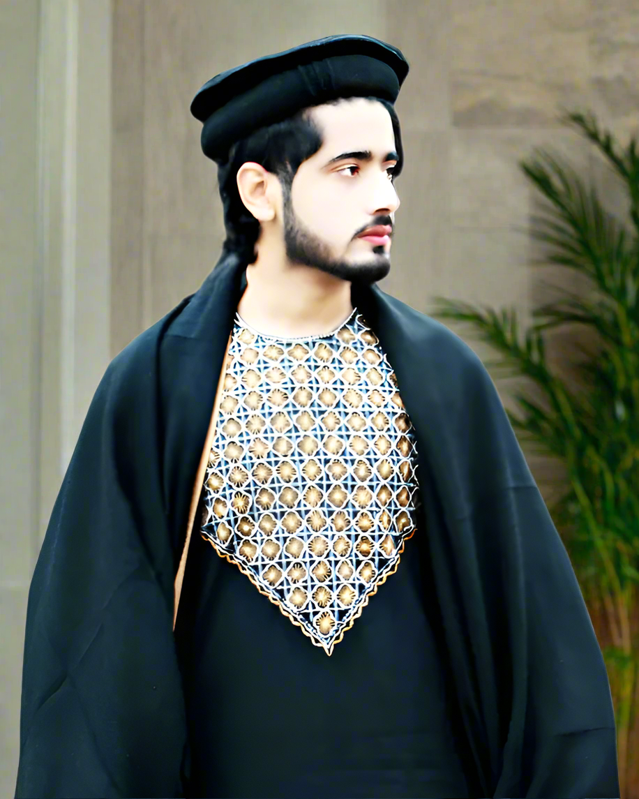 Pashtun Men’s Afghan Suit – Traditional Black Gents Outfit for Cultural ...