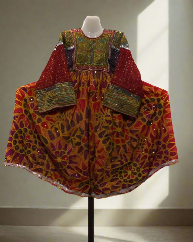 Afghan Fashion Long Dress – Handcrafted Embroidery & Timeless Elegance ...