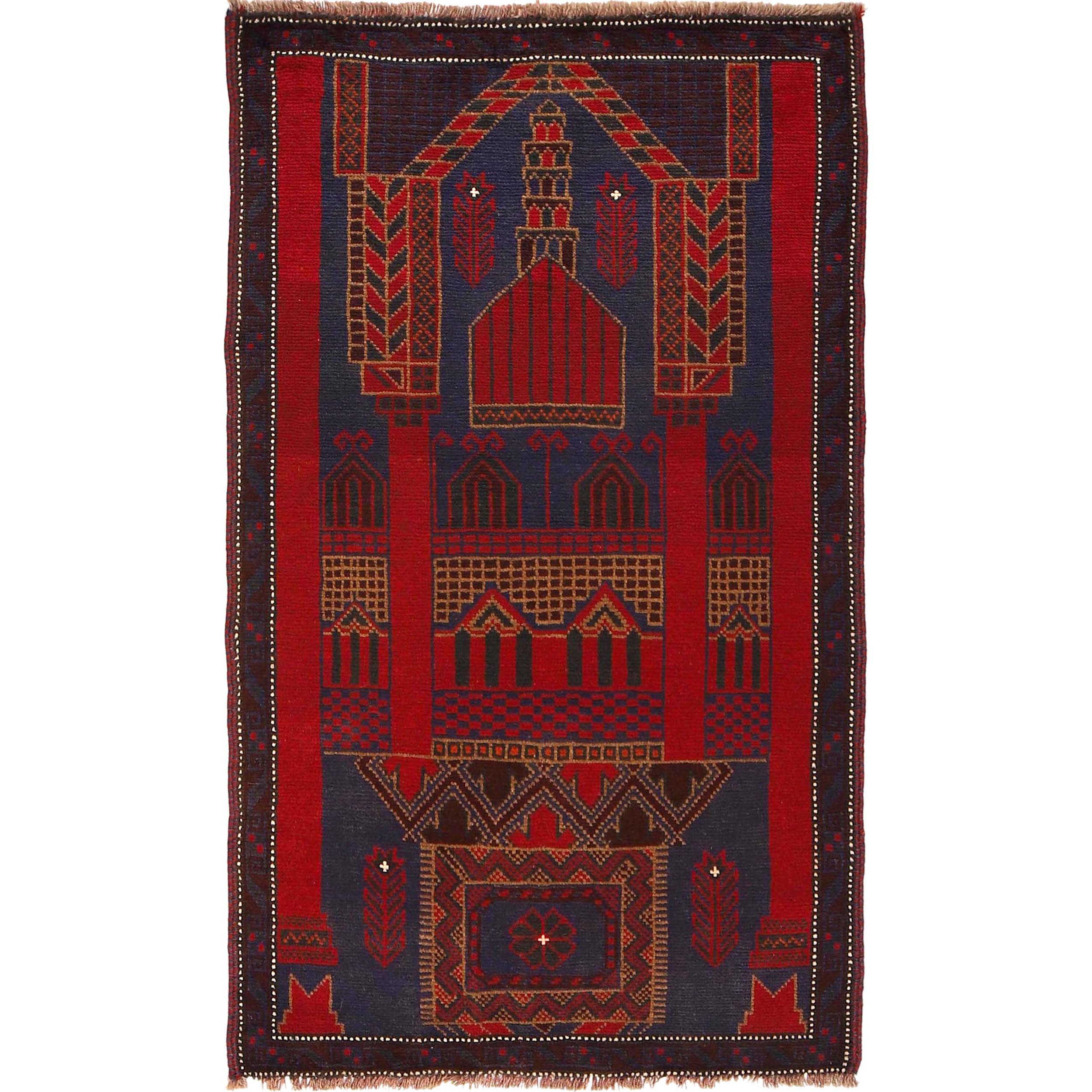 Prayer Rug Afghan Loomed Style | Handmade Mat – saneens.com