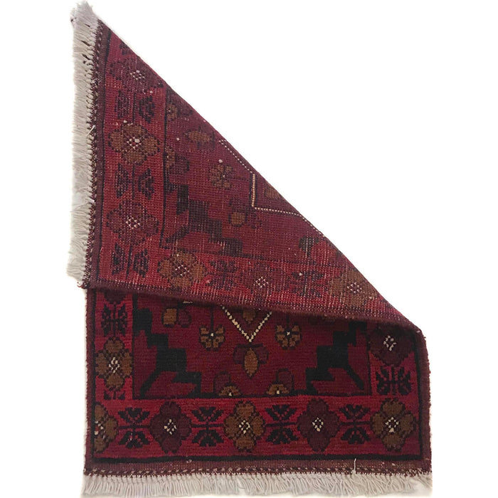 Afghan Tribal Wool Mat | Handwoven Nomadic Mini Rug — saneens.com