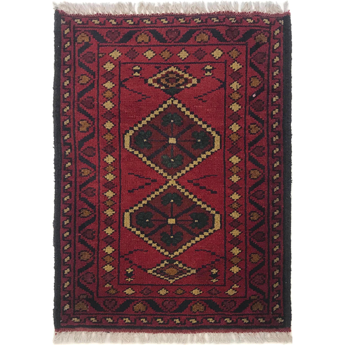 Mini Afghan Wool Doormat | Handwoven Tribal Entry Mat — saneens.com