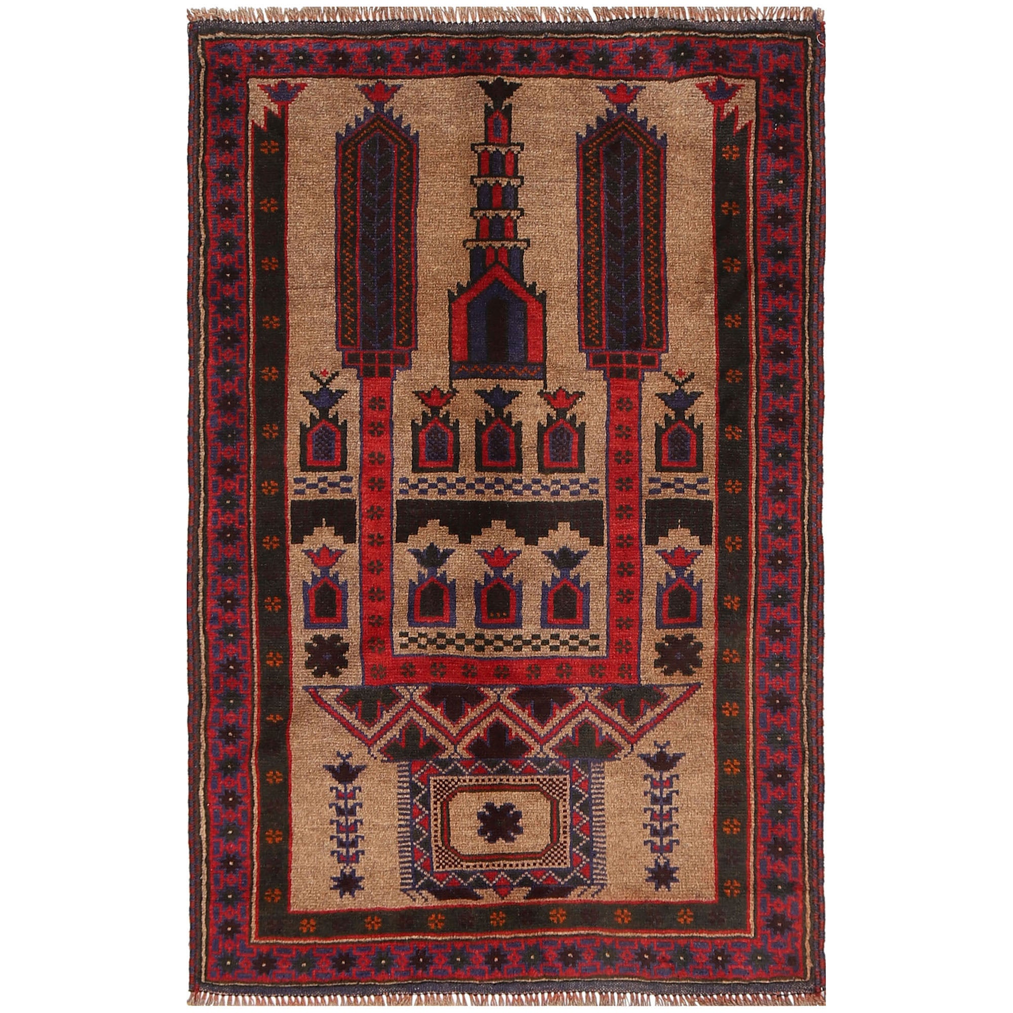 Prayer Rug Afghan Cultural Style | Handmade Mat – saneens.com