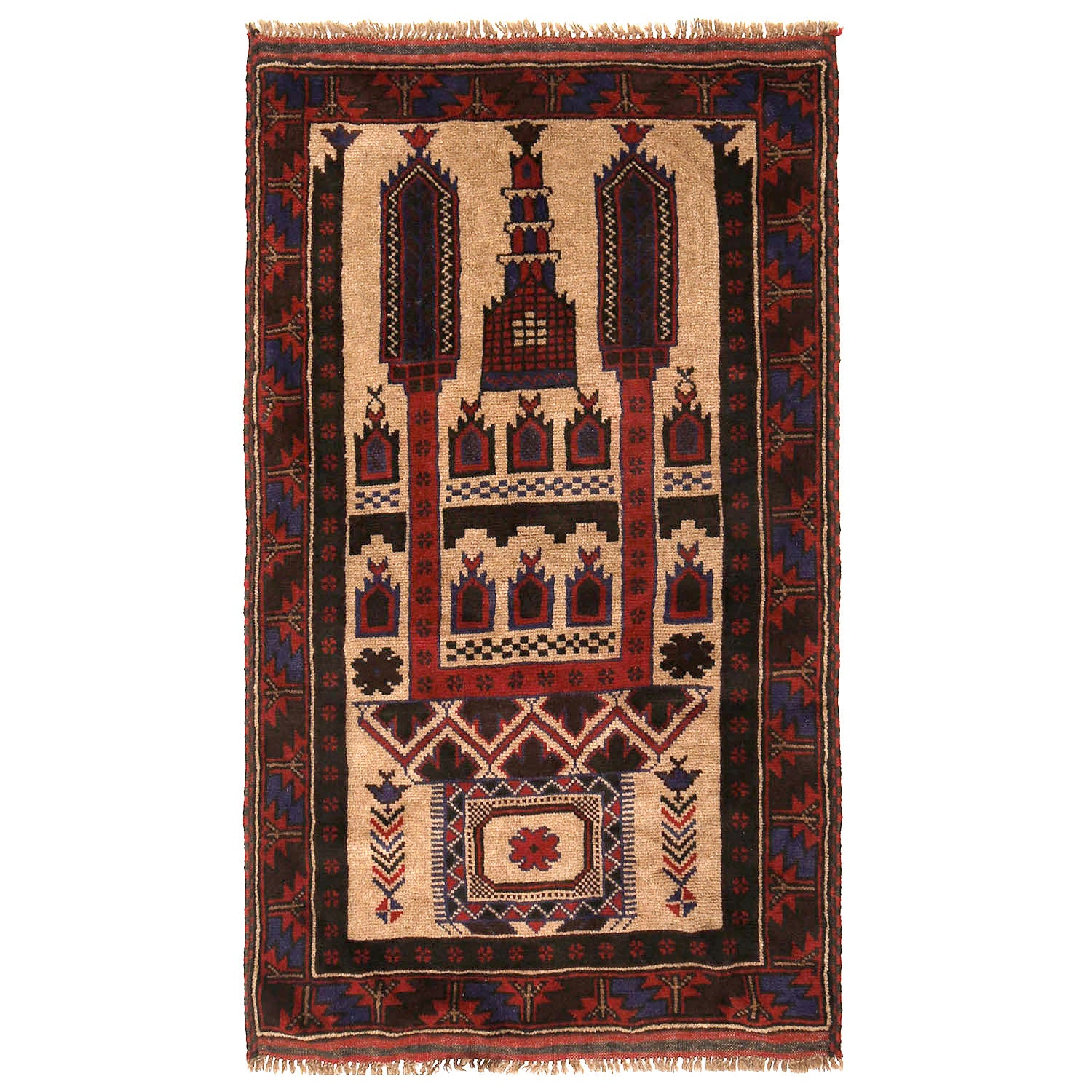 Afghan Prayer Rug Artisan Weave | Handmade Mat – saneens.com
