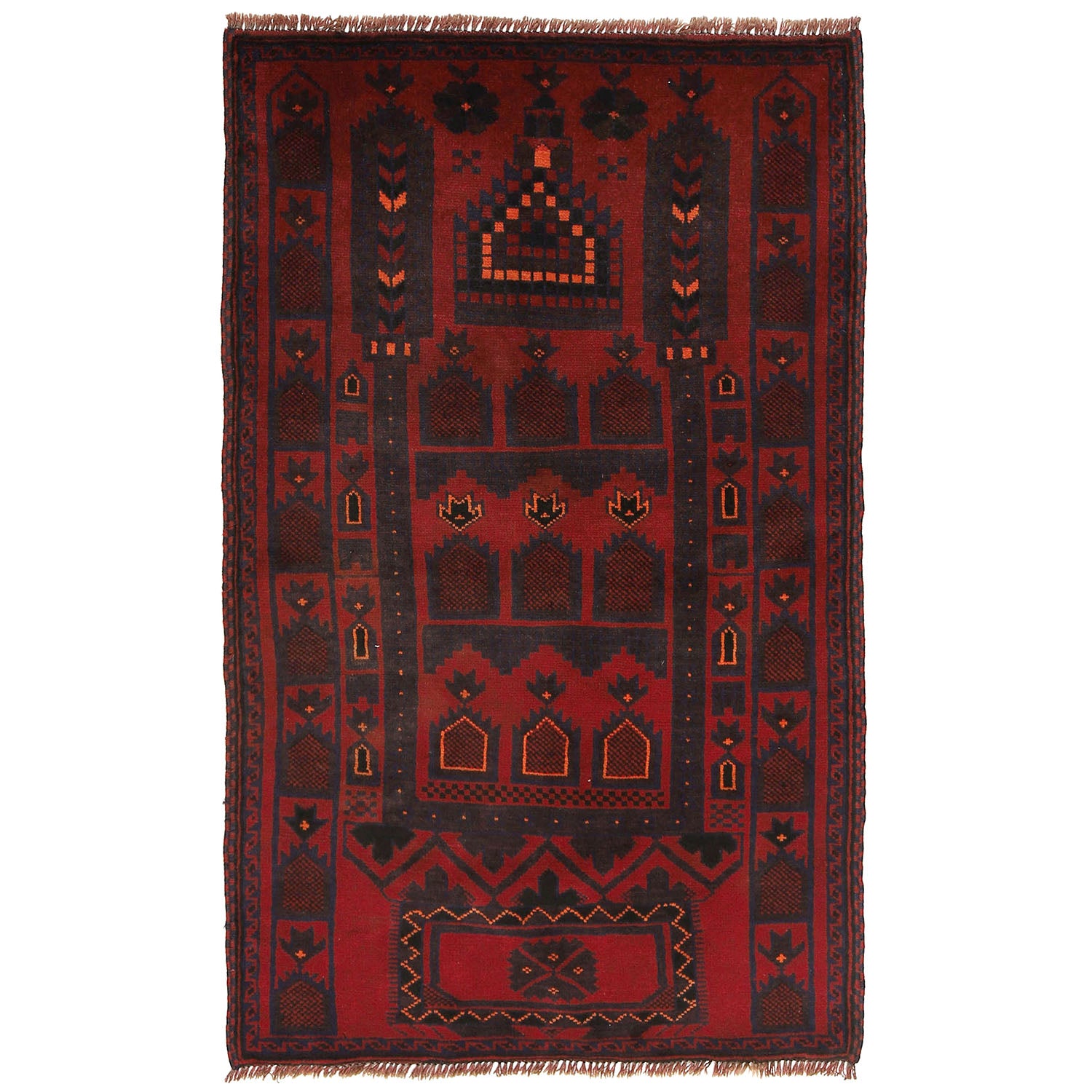 Tribal Woven Afghan Prayer Rug | Handmade Mat – saneens.com