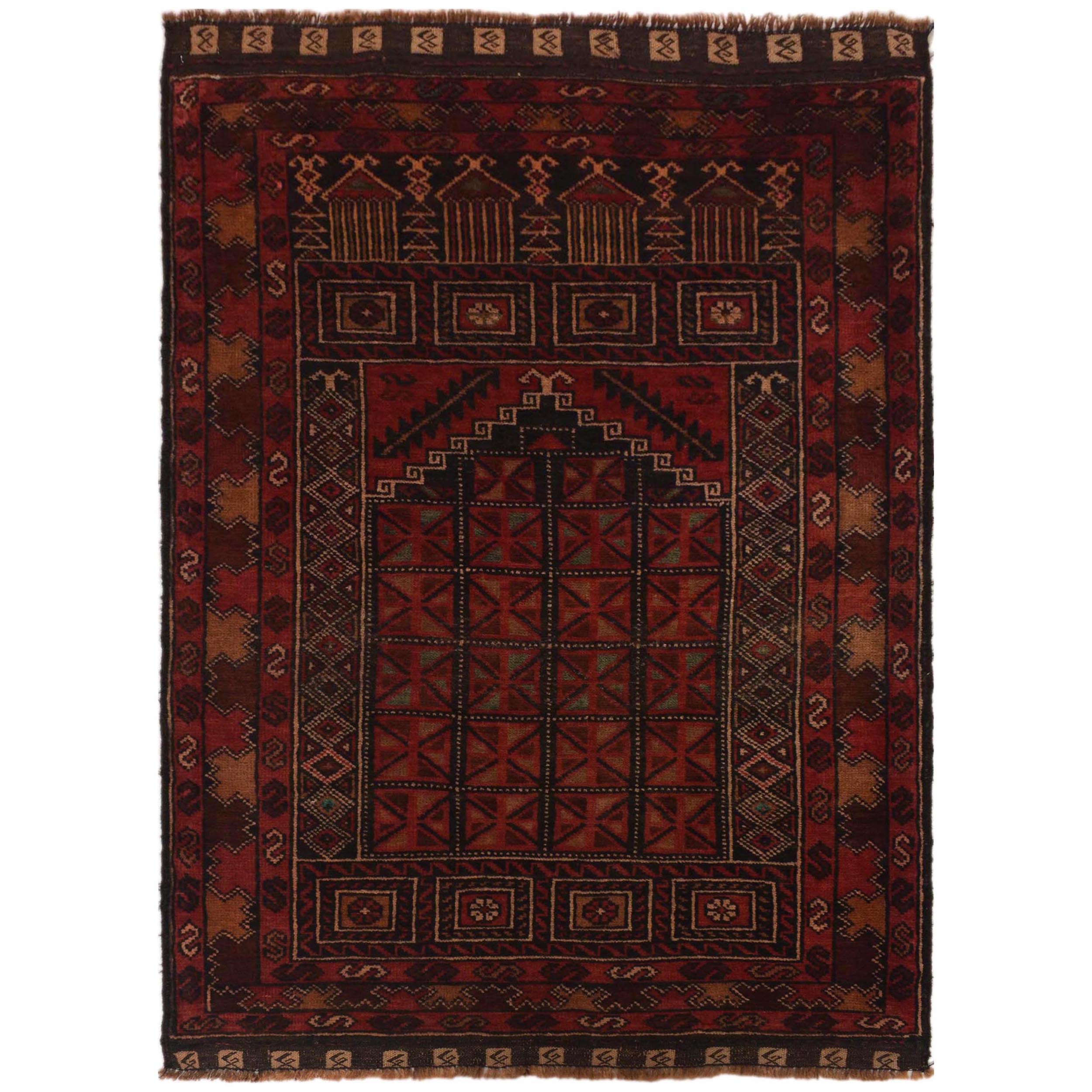 Prayer Mat Afghan Loomed Craft | Handmade Rug – saneens.com